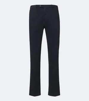 Kiton Cotton And Cashmere Chinos - Blue