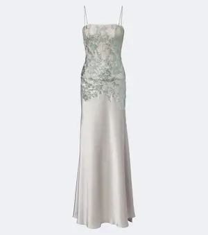 Costarellos Jennan Sequined Lace And Satin Gown - Green