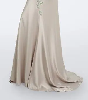Costarellos Jennan Sequined Lace And Satin Gown