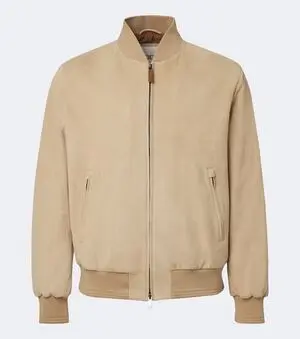 TOD'S Brera Suede Bomber Jacket - Beige