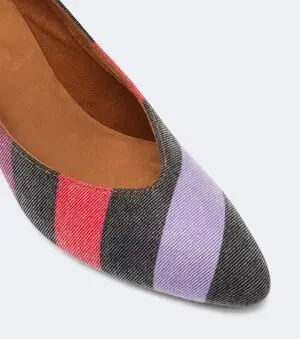 Versace Striped Denim Pumps - Multicoloured