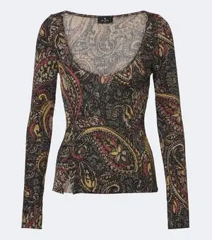 Etro Paisley Ribbed-knit Top