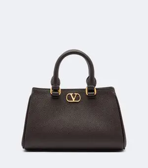 Valentino Garavani Vlogo Mini Leather Top-handle Bag - Brown