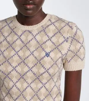 Acne Studios Argyle Cotton-blend Bouclé Sweater