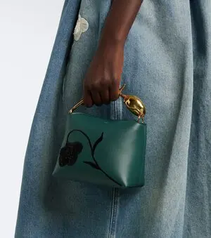 Erdem Bloom Mini Embroidered Leather Top-handle Bag