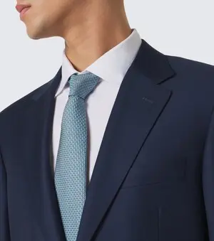Brioni Silk Jacquard Tie - Blue