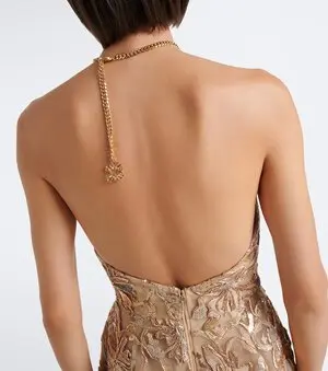 Elie Saab Sequined Halteneck Tulle Gown