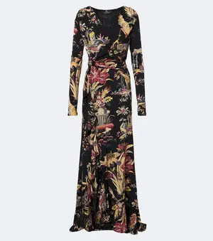 Etro Printed Jersey Maxi Dress - Black