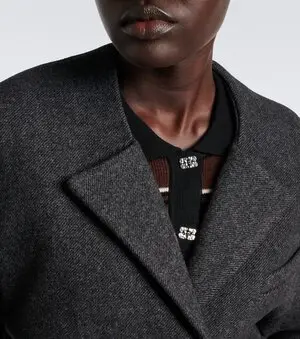 GANNI Belted Wool And Cashmere-blend Blazer