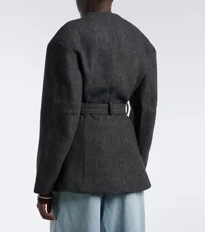 GANNI Belted Wool And Cashmere-blend Blazer