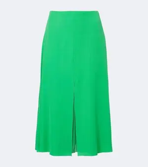 Valentino Garavani Silk Georgette Midi Skirt - Green