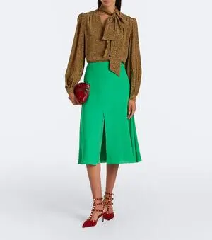 Valentino Garavani Silk Georgette Midi Skirt