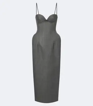 Magda Butrym Wool Corset Cocktail Dress - Grey