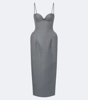 Magda Butrym Wool Corset Cocktail Dress - Grey
