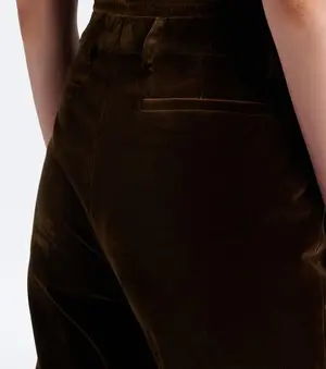 Etro Cotton Velvet Flared Trousers - Brown