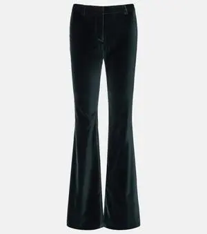 Etro Cotton Velvet Flared Trousers - Green