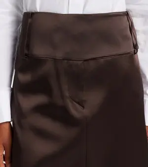 Sportmax Satin Midi Skirt - Brown