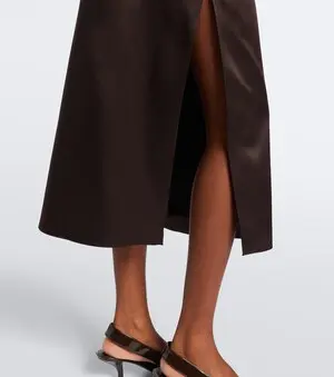 Sportmax Satin Midi Skirt - Brown
