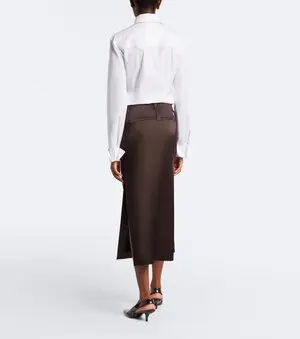 Sportmax Satin Midi Skirt - Brown