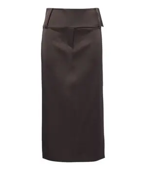 Sportmax Satin Midi Skirt - Brown