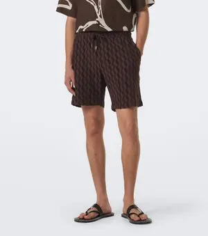 Frescobol Carioca Terry-trimmed Cotton-blend Shorts