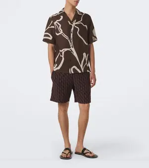 Frescobol Carioca Terry-trimmed Cotton-blend Shorts