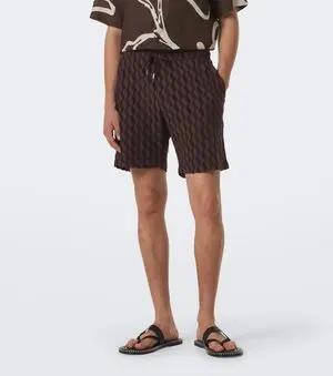 Frescobol Carioca Terry-trimmed Cotton-blend Shorts