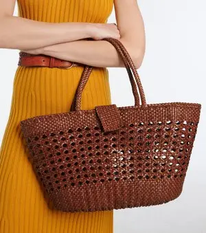 Rixo Dragon Diffusion Lucine Leather Tote Bag - Brown