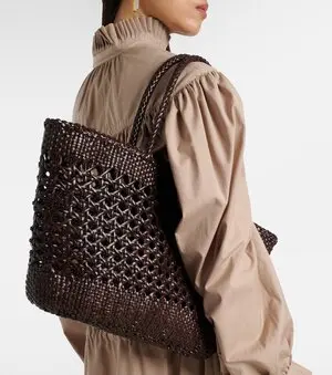 Rixo Dragon Diffusion Lucine Leather Tote Bag - Brown