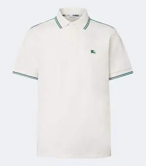 Burberry Ekd Cotton-blend Piqu� Polo Shirt - White