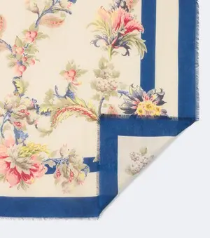 Etro Floral Modal And Cashmere Scarf - White