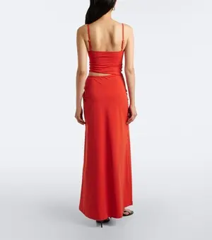 Christopher Esber Orbit Gather Cutout Maxi Dress - Red