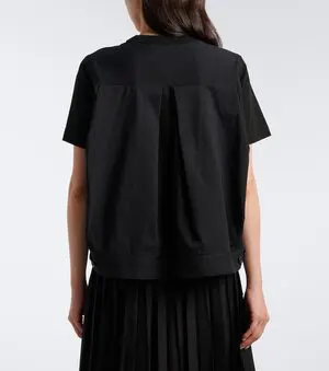 Sacai Cotton Jersey And Denim T-shirt