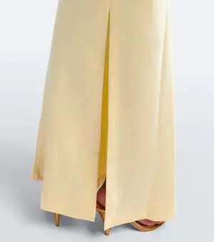 Retrofete Ester Halterneck Satin Gown - Yellow
