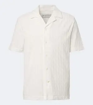 Frescobol Carioca Terry-trimmed Cotton-blend Bowling Shirt - White