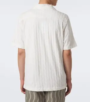Frescobol Carioca Terry-trimmed Cotton-blend Bowling Shirt - White