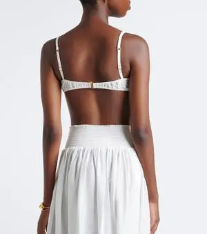 MONTCE Lace-trimmed Cotton Bra Top