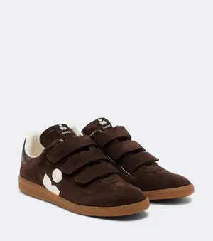 Isabel Marant Étoile Suede Sneakers With Velcro® Fastening - Brown