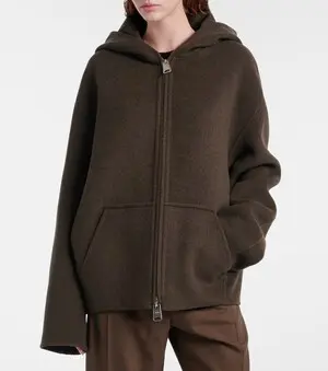 Khaite Oversized Wool Hooded Jacket - Green
