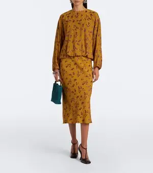 Dries Van Noten Floral Print Blouse - Yellow