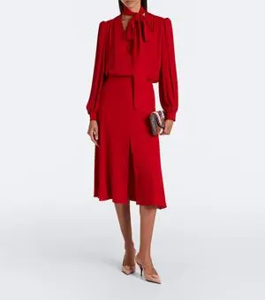 Valentino Garavani Silk Georgette Midi Skirt