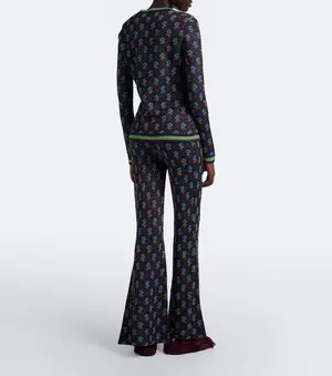 Etro Floral Jacquard Flared Pants - Blue
