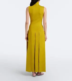 Alaïa Pleated Knit Maxi Dress
