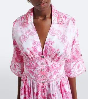 Camilla Embellished Floral Cotton Midi Dress