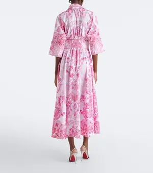 Camilla Embellished Floral Cotton Midi Dress