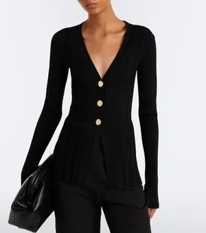 Sportmax Ribbed-knit Cardigan - Black