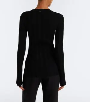 Sportmax Ribbed-knit Cardigan - Black