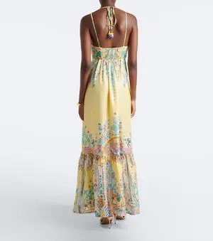 Camilla Sequined Floral Silk Maxi Dress