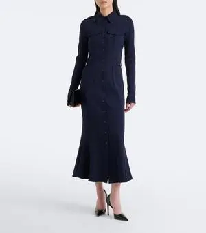 MUGLER Wool-blend Shirt Dress