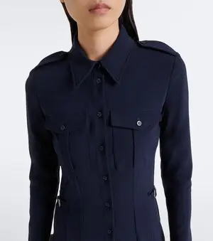 MUGLER Wool-blend Shirt Dress